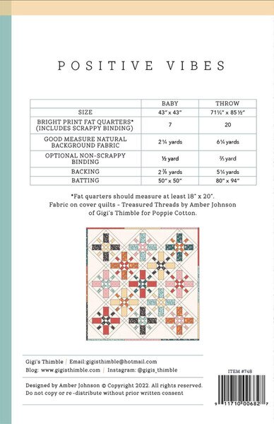 Amber Johnson Positive Vibes Quilt Pattern | Riley Blake Designs