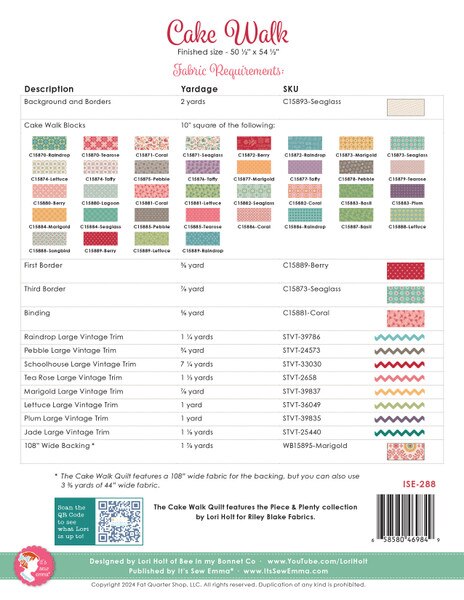 It's Sew Emma Cake Walk Quilt Pattern | Riley Blake Designs