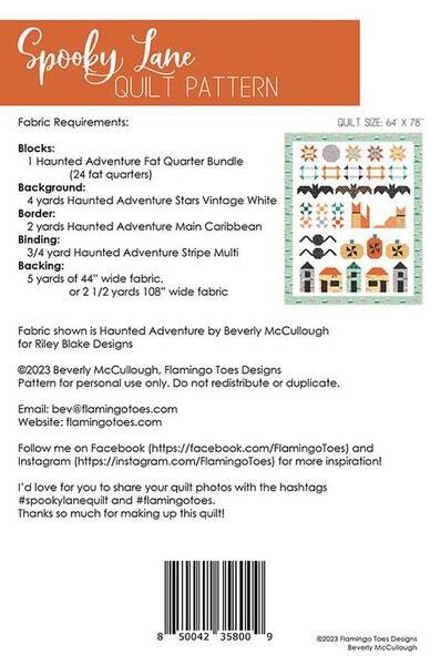 Beverly McCullough Spooky Lane Quilt Pattern | Riley Blake Designs
