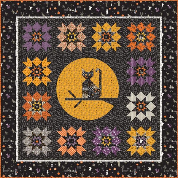 Sandy Gervais Meowing at the Moon Quilt Pattern | Riley Blake Designs