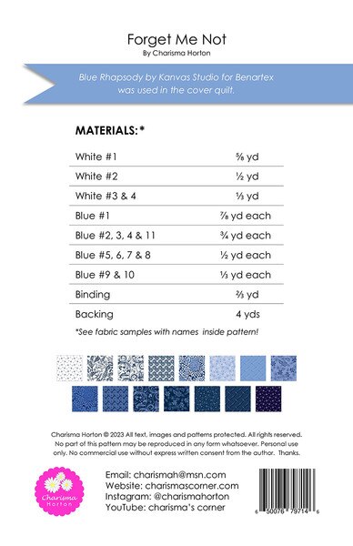 Charisma Horton Forget Me Not Quilt Pattern | Riley Blake Designs