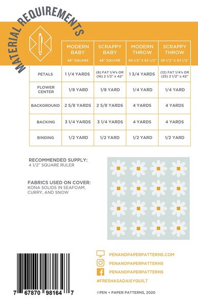 Pen + Paper Patterns Fresh as a Daisy Quilt Pattern | Riley Blake Designs