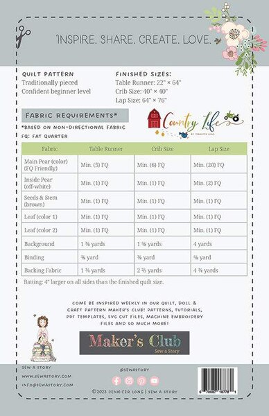 Jennifer Long Pear Season Quilt Pattern | Riley Blake Designs