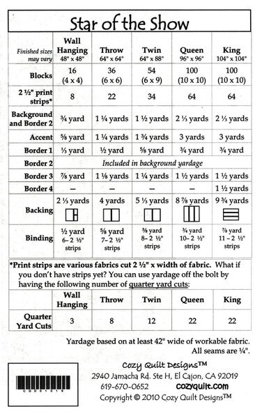 Cozy Quilt Designs Star of the Show Quilt Pattern | Riley Blake Designs