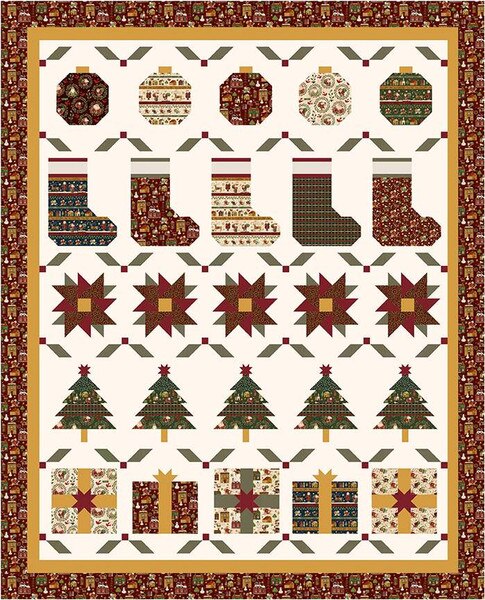 Sew-N-Quilt Christmas Row Quilt Pattern | Riley Blake Designs