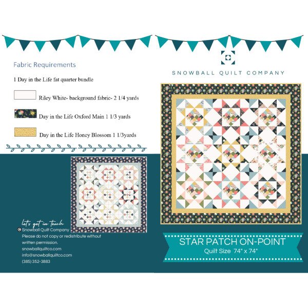 Snowball Quilt Company Star Patch On-Point Quilt Pattern | Riley Blake ...