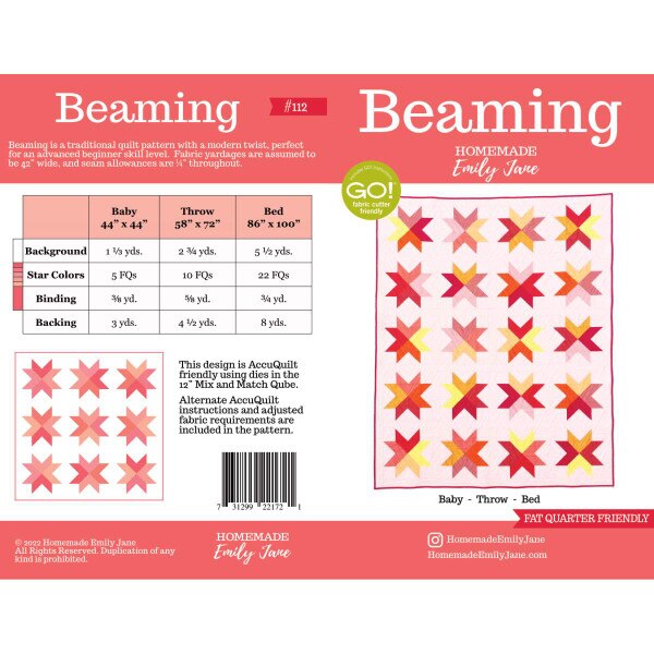 Homemade Emily Jane Beaming Quilt Pattern | Riley Blake Designs