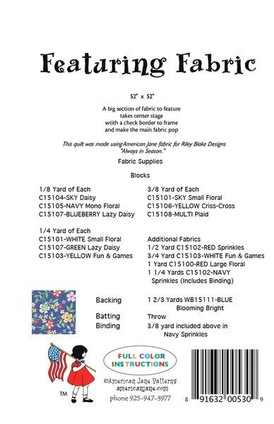 American Jane Patterns Featuring Fabric Quilt Pattern | Riley Blake Designs