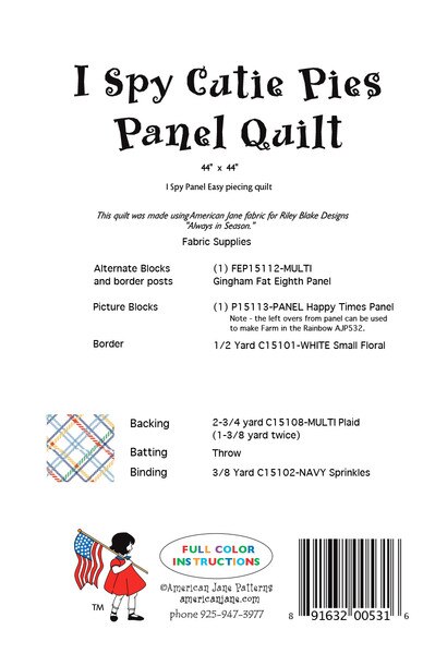 American Jane Patterns I Spy Cutie Pies Quilt Pattern | Riley Blake Designs