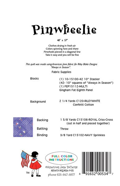 American Jane Patterns Pinwheelie Quilt Pattern | Riley Blake Designs