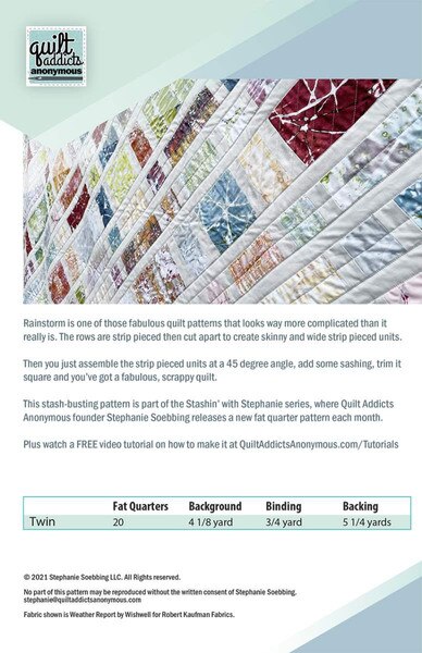 Quilt Addicts Anonymous Rainstorm Quilt Pattern | Riley Blake Designs