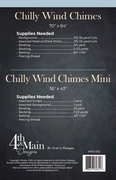 4th & Main Designs Chilly Wind Chimes Quilt Pattern | Riley Blake Designs