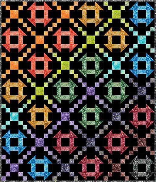Needle in a Hayes Stack Ombre Fanfare Quilt Pattern | Riley Blake Designs