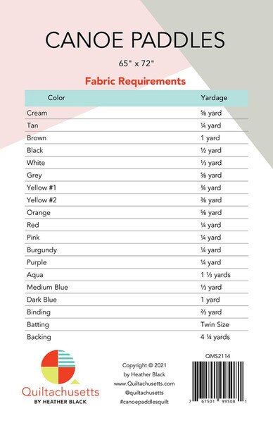 Quiltachusetts Canoe Paddles Quilt Pattern | Riley Blake Designs