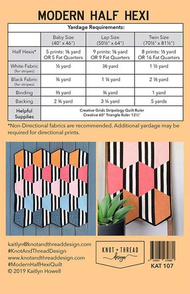 Knot and Thread Design Modern Half Hexi Quilt Pattern | Riley Blake Designs