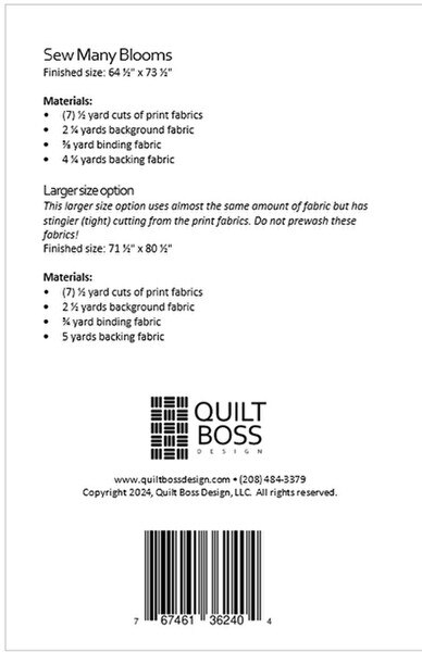 Quilt Boss Design Sew Many Blooms Quilt Pattern | Riley Blake Designs
