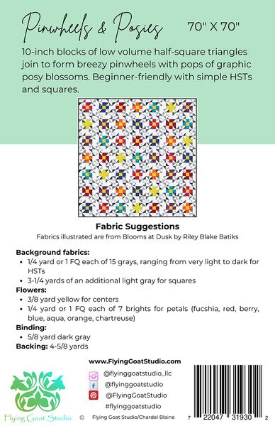 Flying Goat Studio Pinwheels & Posies Quilt Pattern | Riley Blake Designs