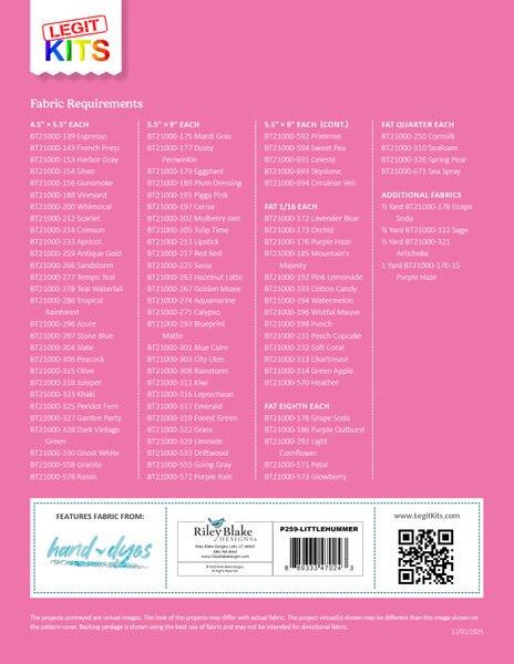 Legit Kits Little Hummer Quilt Pattern | Riley Blake Designs