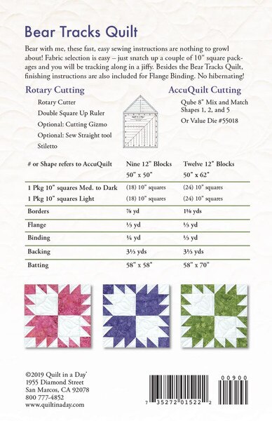 Quilt in a Day Bear Tracks Quilt Pattern | Riley Blake Designs