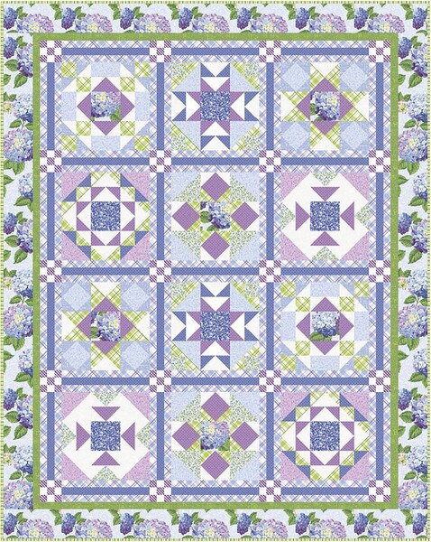 Shabby Fabrics Bouquet of Hydrangeas Block of the Month Quilt Pattern ...