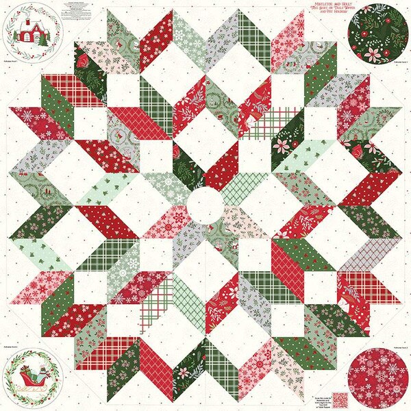 Mistletoe & Holly Tree Skirt & Pot Holder Panel | Riley Blake Designs