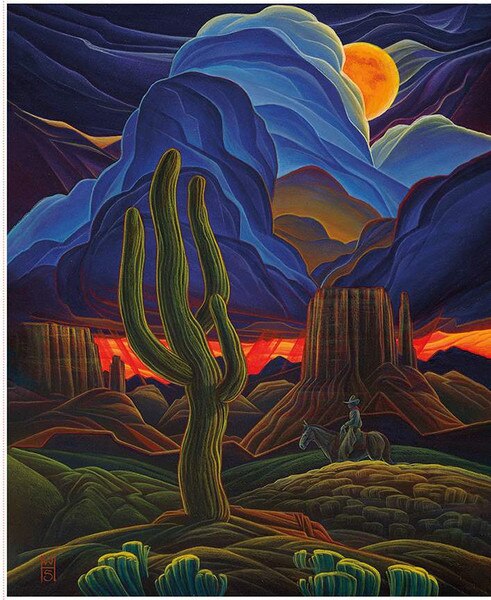 Western Reflections Moonlit Trail Panel | Riley Blake Designs