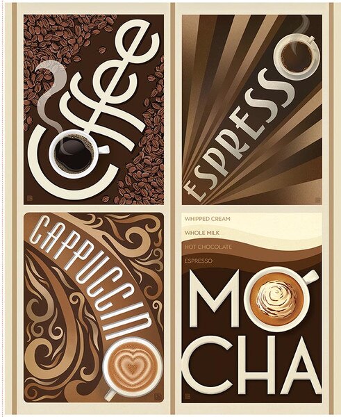 Coffee Time Coffee Panel | Riley Blake Designs