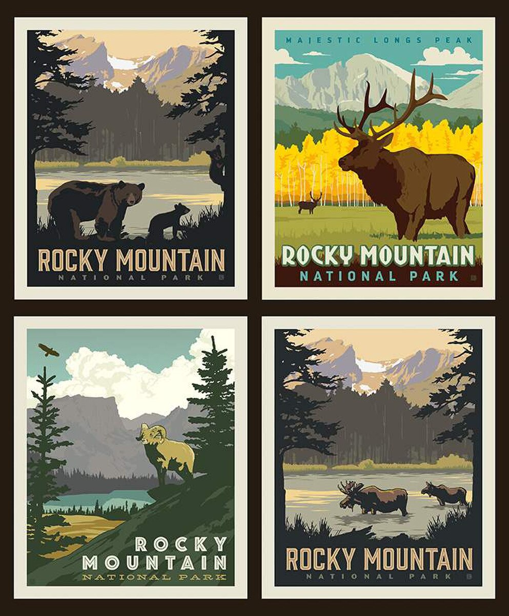 National Parks Poster Panel Rocky Mountain | Riley Blake Designs